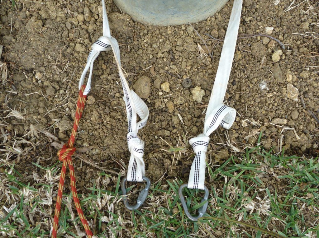 Retrievable anchor when abseiling on double ropes - fat canyoners