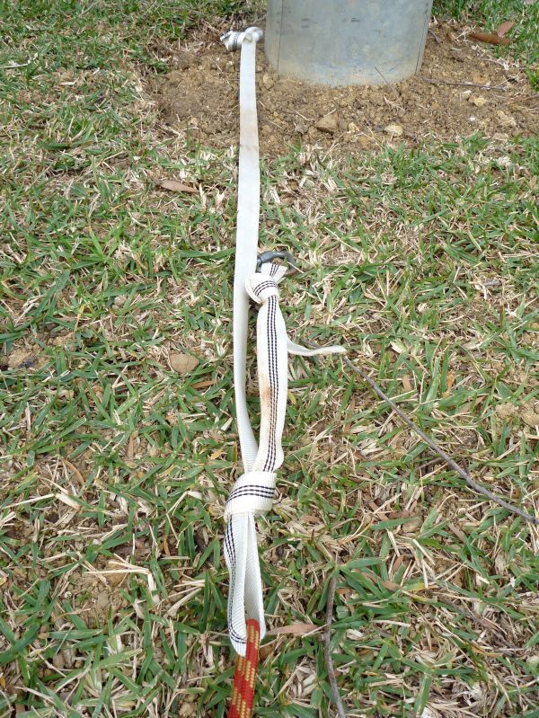 Retrievable anchor when abseiling on double ropes - fat canyoners
