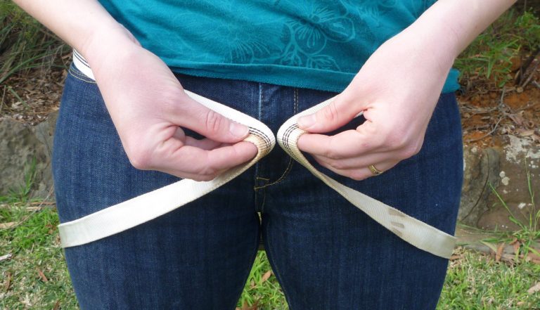 Four options for making an emergency abseiling harness with tape - fat ...