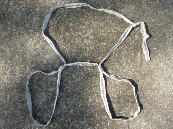 Four options for making an emergency abseiling harness with tape - fat ...