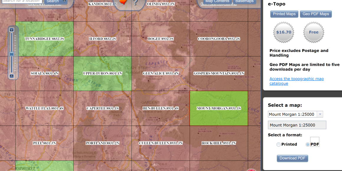 Viewing the Free GeoPDFs from SixMaps in Google Earth - fat canyoners